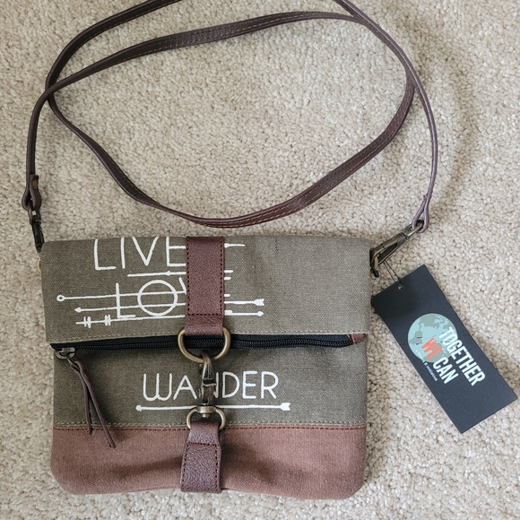 Mona B | Bags | Mona B Live Wander Crossbody Bag Brown And Tan | Poshmark